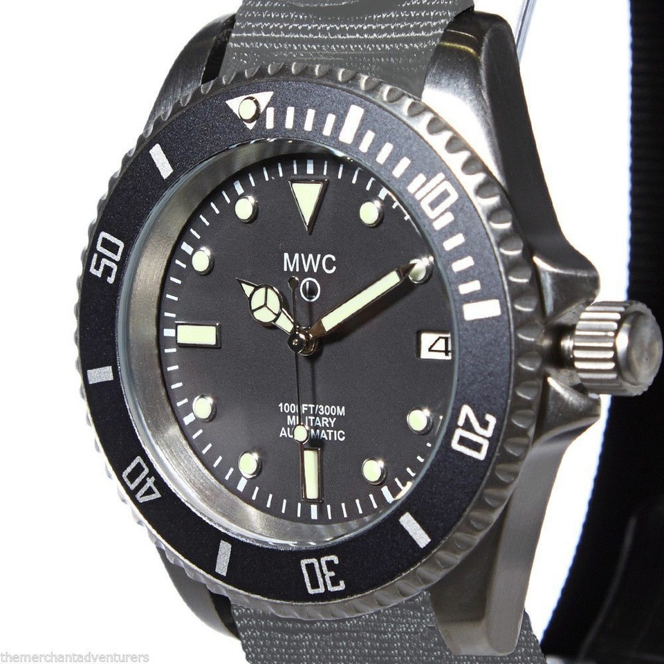 MWC 21 Jewel 300m Automatic Military Divers Watch ARC Sapphire Crystal ...