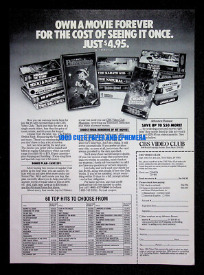 CBS Fox VHS Video Club 1985 Pinocchio Star Wars Print Magazine Ad ...