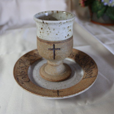 Christian Pottery Communion Set Handcrafted Stoneware | eBay