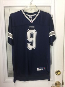 Boy's Youth Blue Dallas Cowboys NFL Number 9 Romo Football Jersey Shirt ...