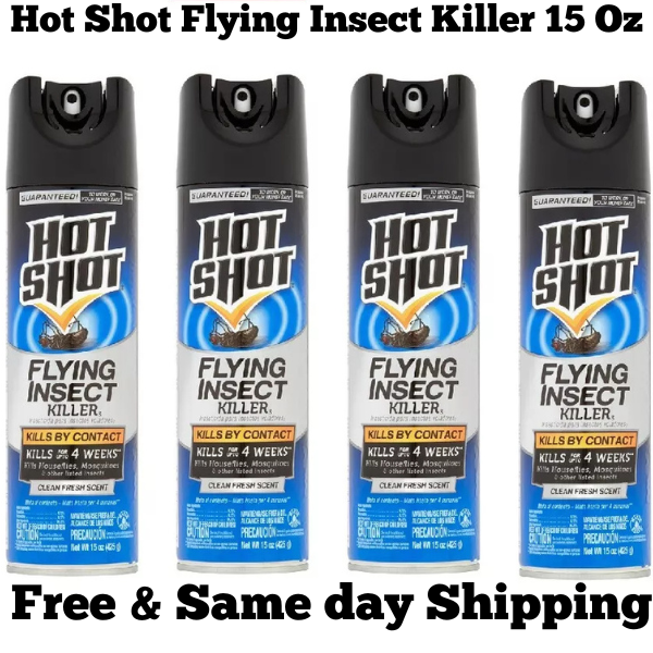 Hot Shot Flying Insect Killer 15 Ounces, Aerosol, Clean Fresh Scent ...