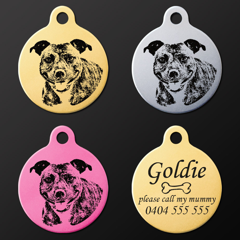 Popular Dog Breeds Pet ID Puppy Name Tag Personalised Engraved Round ...
