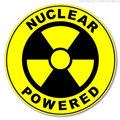 Nuclear Powered Radioactive Symbol EV Vehicle Hybrid Vinyl Sticker ...