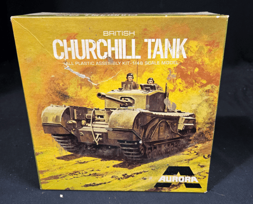 Vintage Aurora Model Kit WWII British Churchill Tank Diorama Complete ...