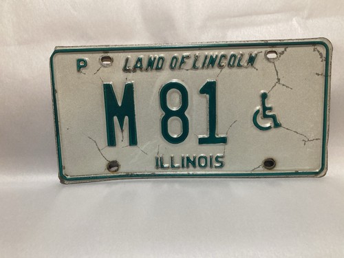 Vintage Low Number Illinois Handicap License Plate "M81" | eBay