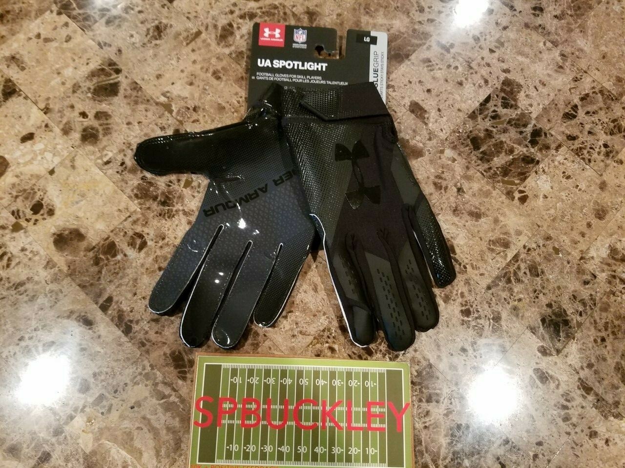 UA UNDER ARMOUR SPOTLIGHT ADULT RECEIVER FOOTBALL GLOVES, NWT, 1304698 ...