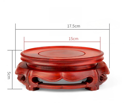 15cm Rosewood Pedestal Wood Circular Rotatable Base Display Stand ...