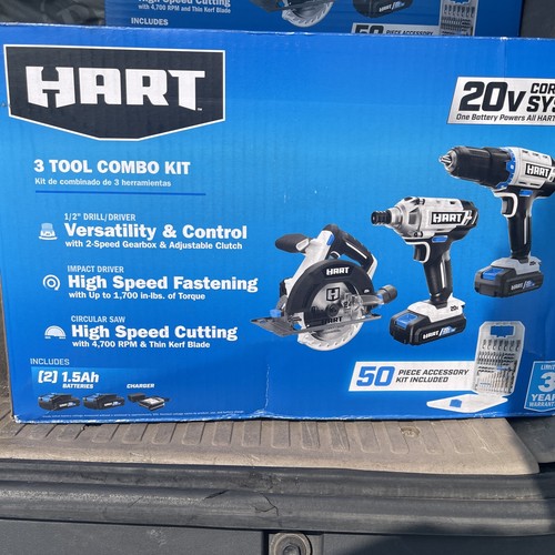 Hart 20-Volt 3-Tool Kit with 70-Piece Accessory Set (HPCK502BPTA) Saw ...