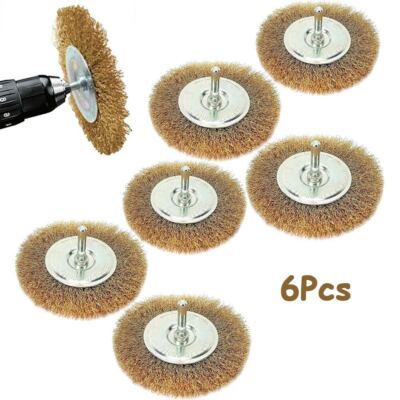 6PCS 4-Inch Flat Wire Wheel Drill Rotary Brush for Paint and Rust ...