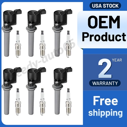 6PCS Ignition Coil+Spark Plug Pack For 2003-2008 Ford Escape 3.0L V6 ...
