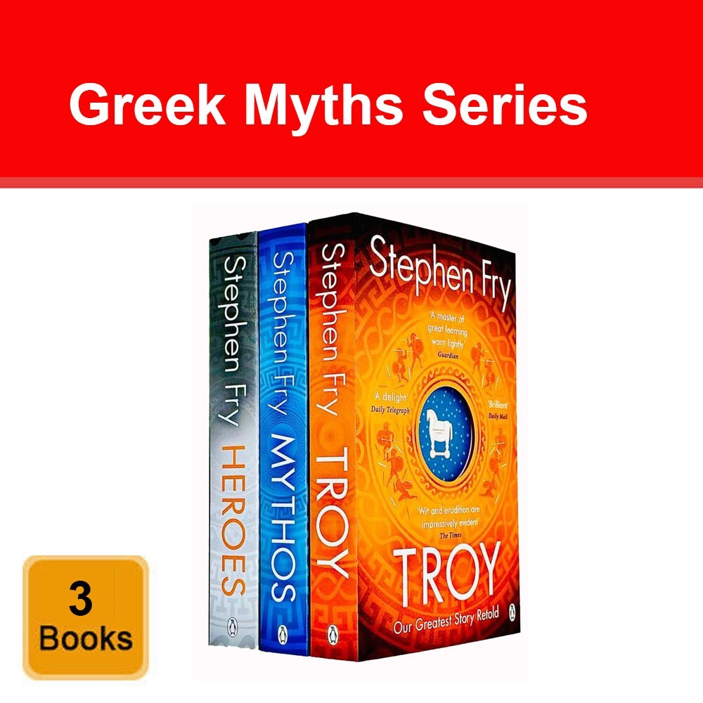 Stephen Fry Greek Myths Series Collection 3 Books Set Troy, Heroes ...