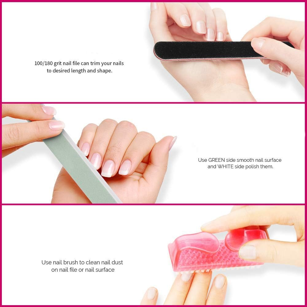 Nail Polish Gel Remover Tools Kit with Hand and Toe Nail Clips, 100 ...