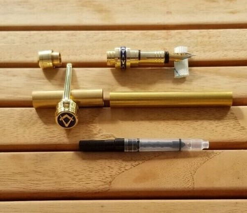 MASONIC FOUNTAIN PEN 12 KARAT GOLD PLATED WOODTURNING PROJECT KIT | eBay