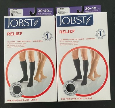 Jobst Relief Size Large 30-40 Compression Knee Stockings Black Lot Of 2 ...