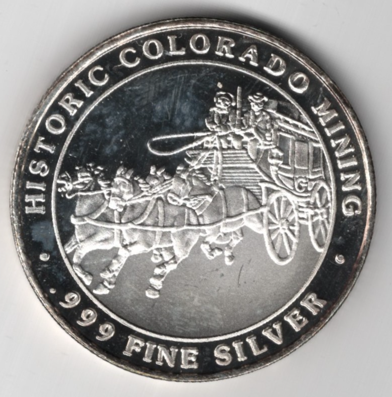 HISTORIC COLORADO MINING TOKEN .999 FINE SILVER CENTRAL CITY COLORADO ...