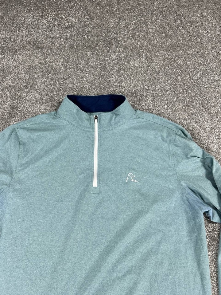 Rhoback Quarter Zip Mens Medium Blue Green Golf | eBay