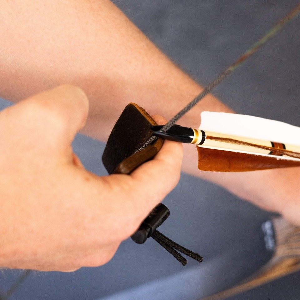 3 Under Shooting Tab - Chrome Tan - Archery Finger Guard | eBay