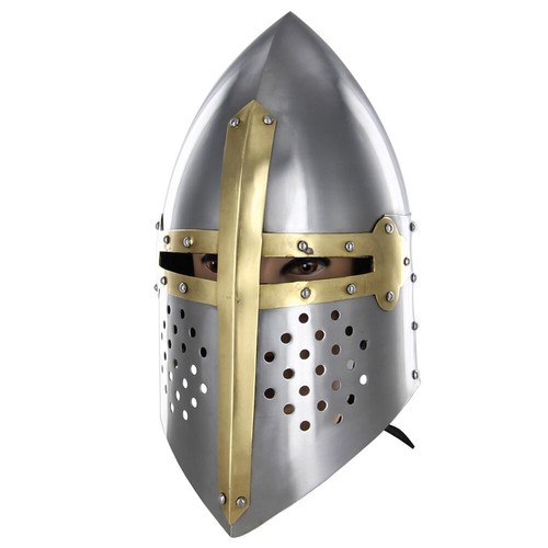 Medieval Great Bucket Helm Knights 20G Steel Templar Crusader Helmet | eBay