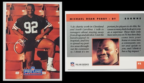 1991 Pro Line Portraits MICHAEL DEAN PERRY 92 Football Card Cleveland ...