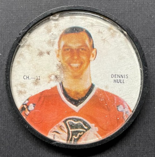 1968-69 Shirriff Salada Hockey Coin Dennis Hull CH-11 Small Portrait SP ...