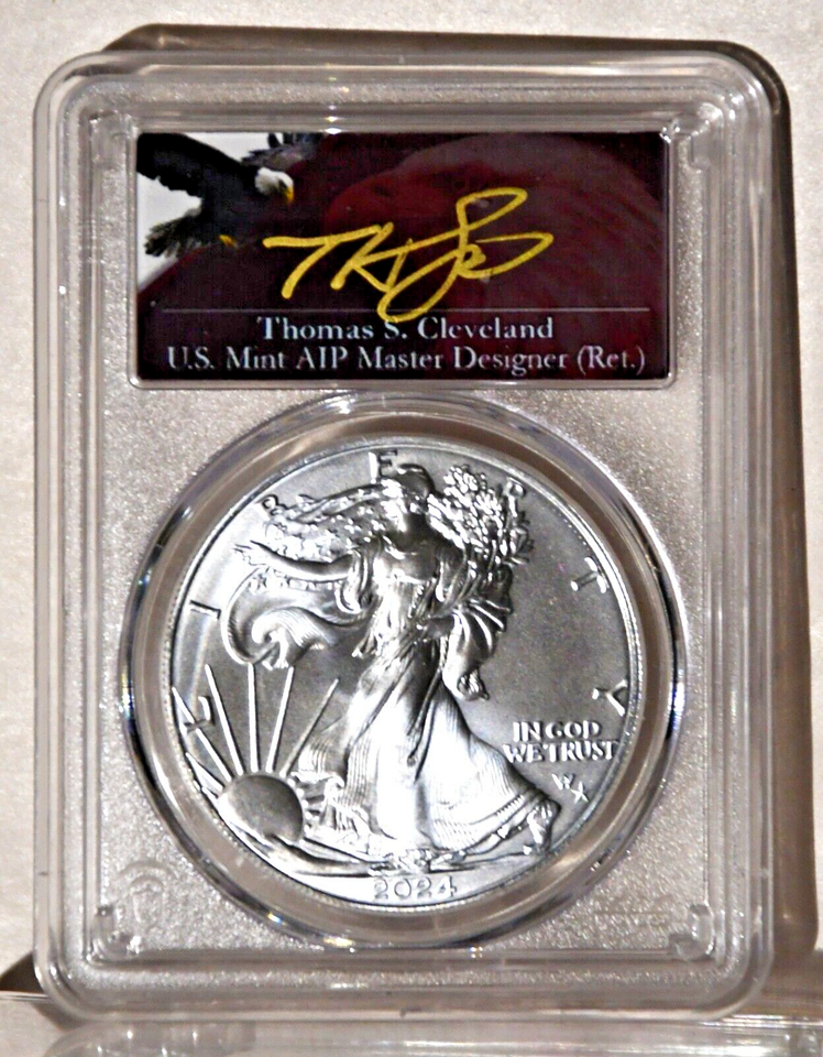 2024 P Star Privy Silver Eagle PCGS MS70 FDOI Thomas Cleveland Signed ...