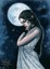 Fantasy Art PRINT Elf Full Moon Celestial Night Stars Blue Woman ...