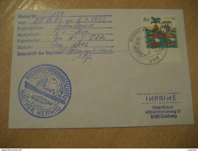 Walther Herwig Research Ship Cover Bremerhaven 1992 Fish Fishes ...