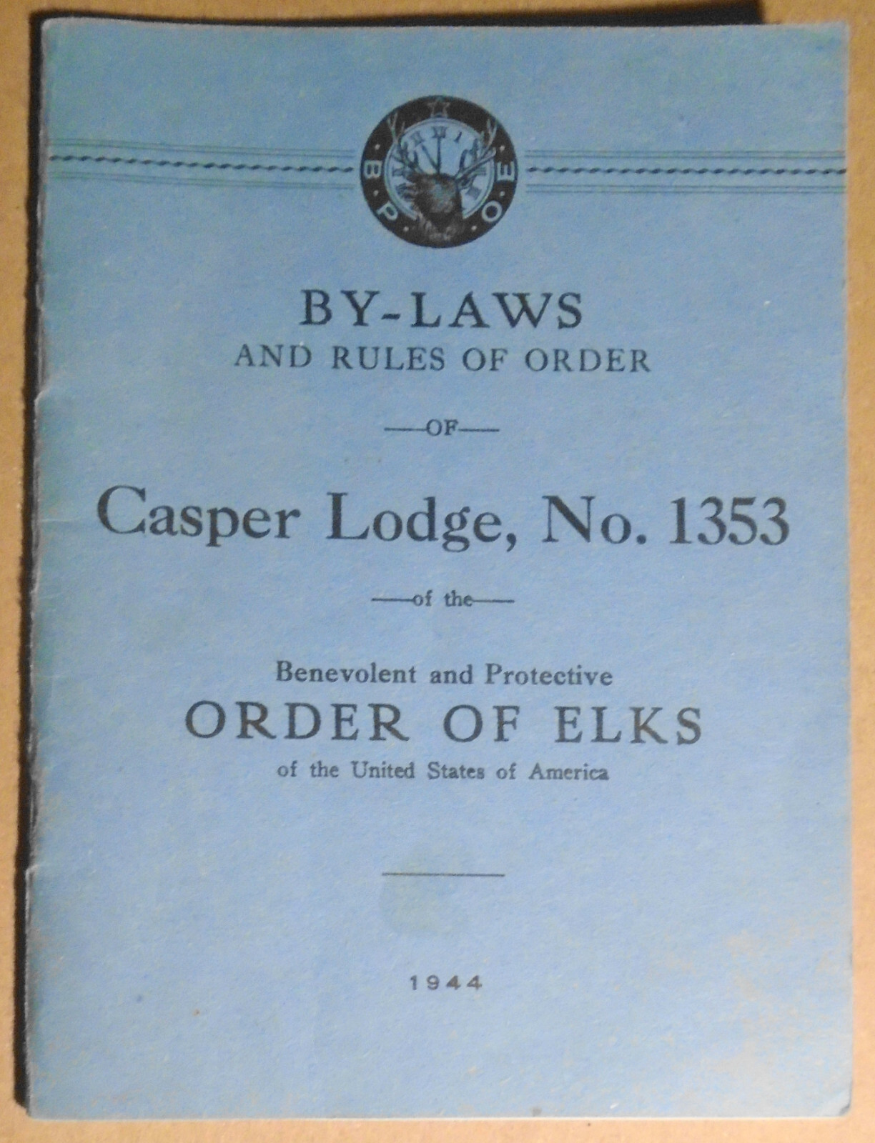 1944 By-laws of Casper Lodge Wyoming, No. 1353. Order of the Elks | eBay