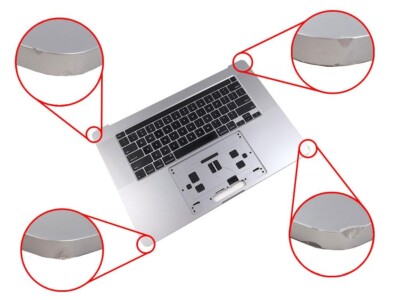 APPLE PRO KEYBOARD PALMREST ASSEMBLY W/ BATTERY NO TOUCHPAD **DENTS IN ...