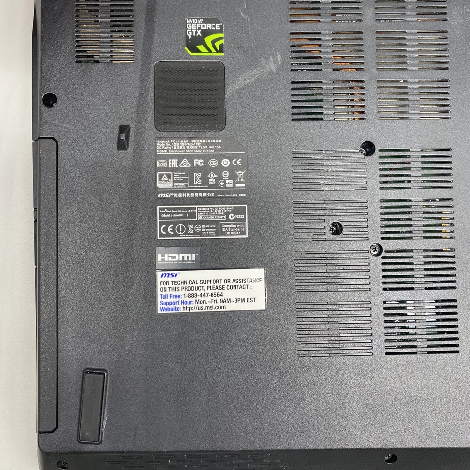 MSI MS-1792 17.3" i7 16GB DDR4 512GB SSD NVidia GTX 960M Laptop- C/See ...