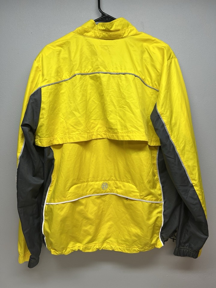 Novara Mens XL Cycling Convertible Jacket Yellow Zip Off Sleeves Wind ...
