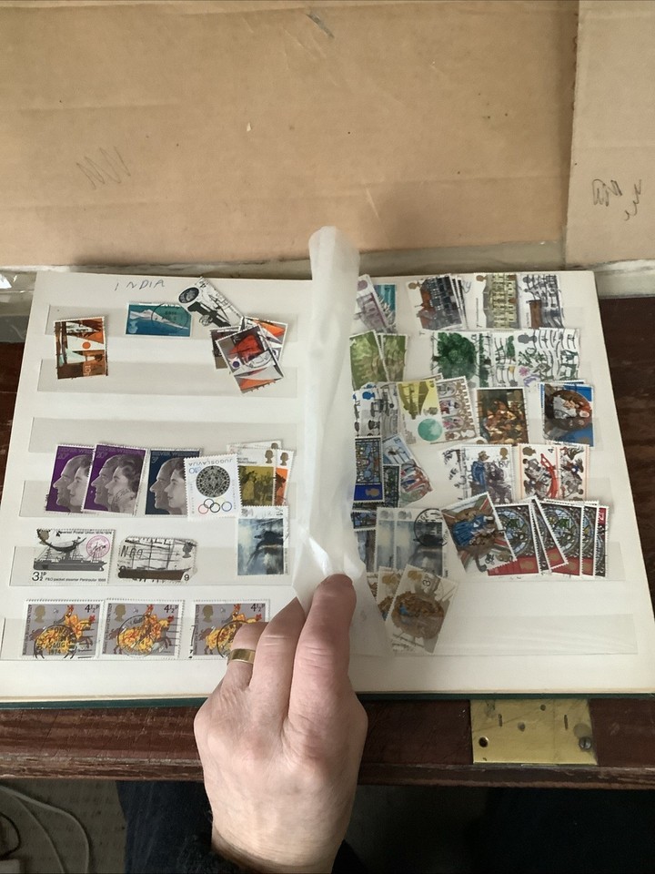 Old Stamp Album With Over 450 Old World Stamps. | eBay UK
