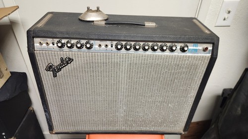 Vintage Fender Pro Reverb Silverface Tube Guitar Amplifier Combo Amp w ...