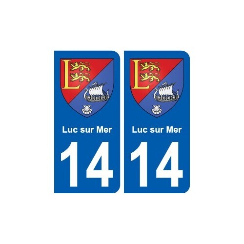 14 Luc-sur-Mer blason ville autocollant plaque sticker | eBay
