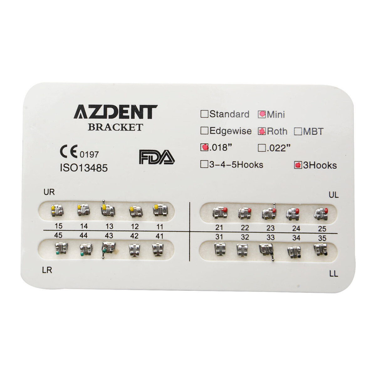 Dental Orthodontic Brackets Brace Mini Standard Edgewise Roth MBT 018 ...