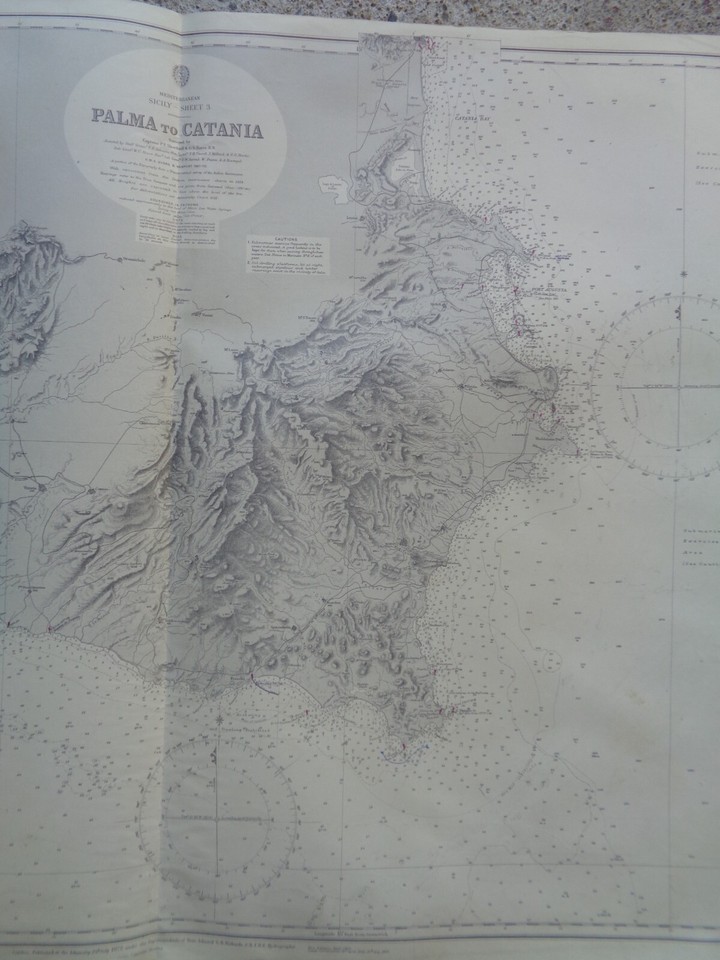 Marine Map / Sicily - Palma To Catania | eBay UK