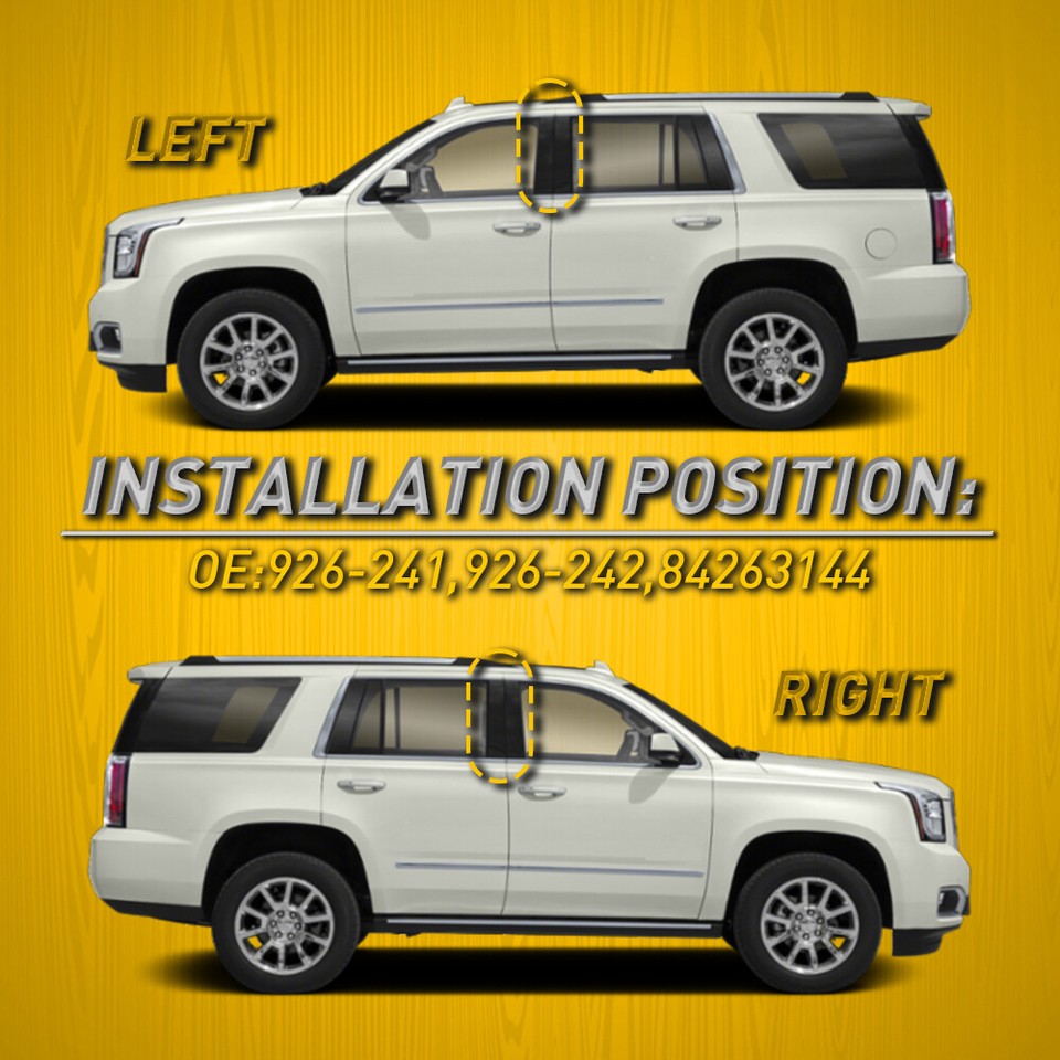 B Pillar Front Door Applique Trim For 2015-2020 GMC Yukon & Yukon XL ...