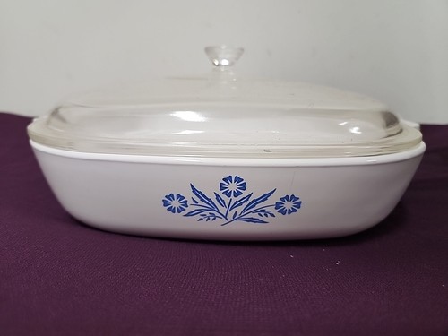 Corning Ware P-10-B Blue Cornflower Casserole Baking Dish W/ Pyrex Lid ...