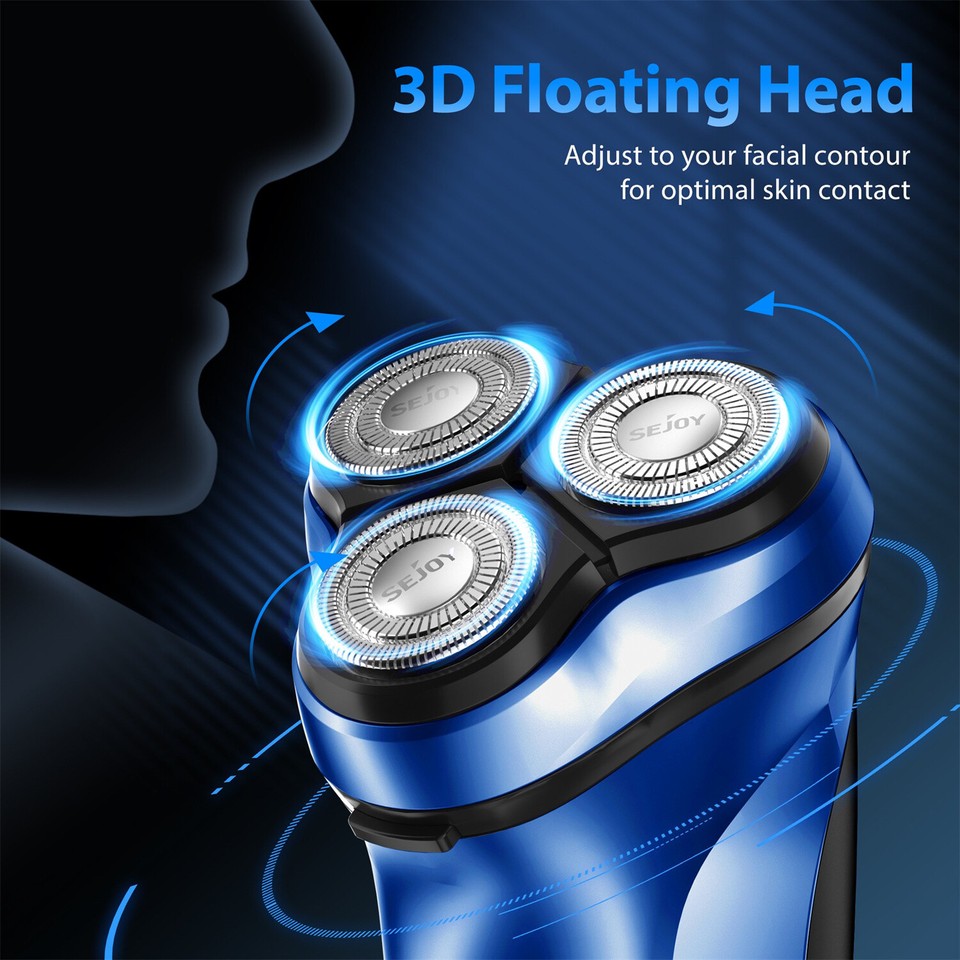 Men's Rechargeable Electric Shaver Pop-up Trimmer Rotary Razor Beard ...