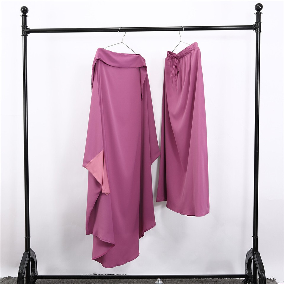 Khimar Hijab Burqa Caftan Muslim Women Kaftan Abaya Islamic Set Ramadan ...