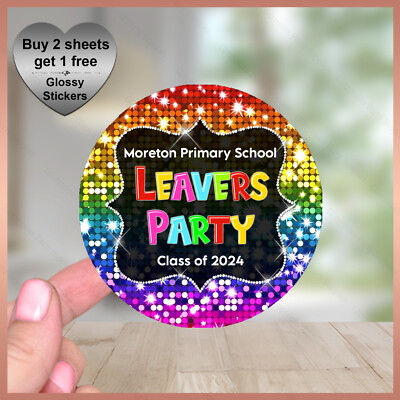 1xsheet Personalised School LEAVERS PARTY STICKERS Labels - Graduation ...