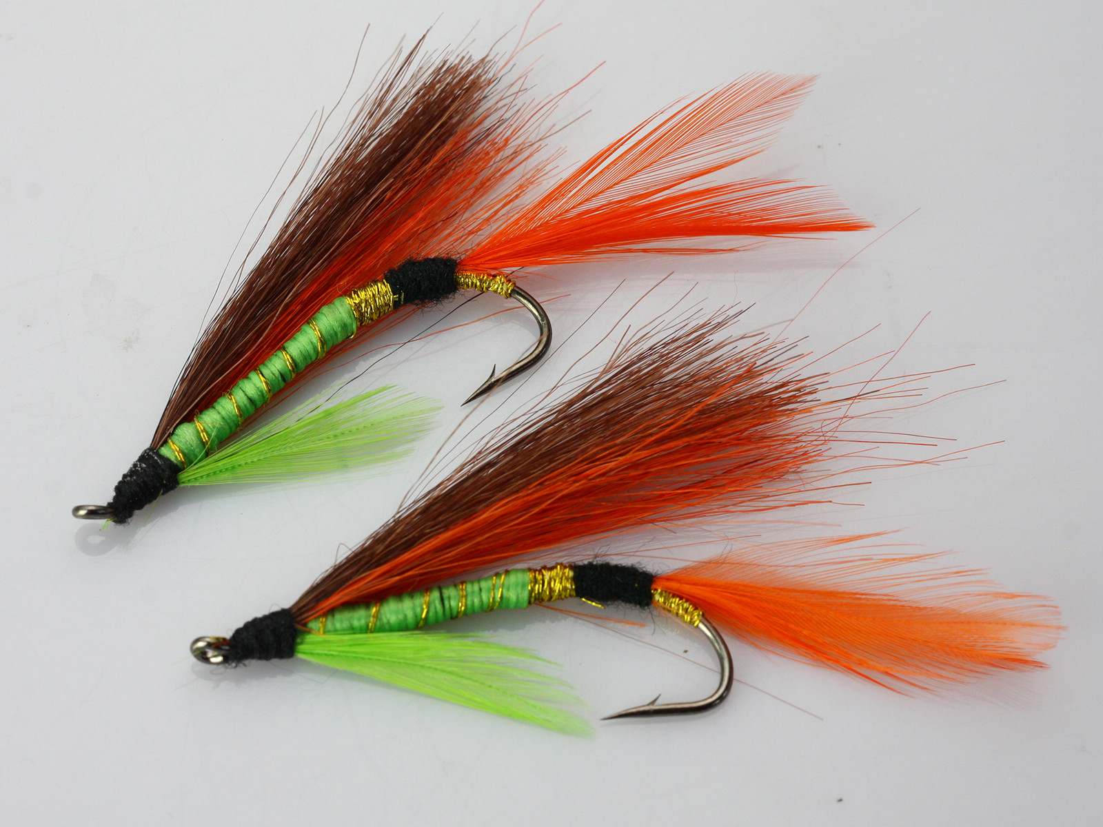 40Pcs Salmon Single Flies Red/Yellow Sea Trout Fly Fishing Flies Lures ...