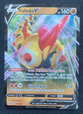 Falinks V 110/192 - Rebel Clash - Ultra Rare Holo Pokemon TCG Card NM ...