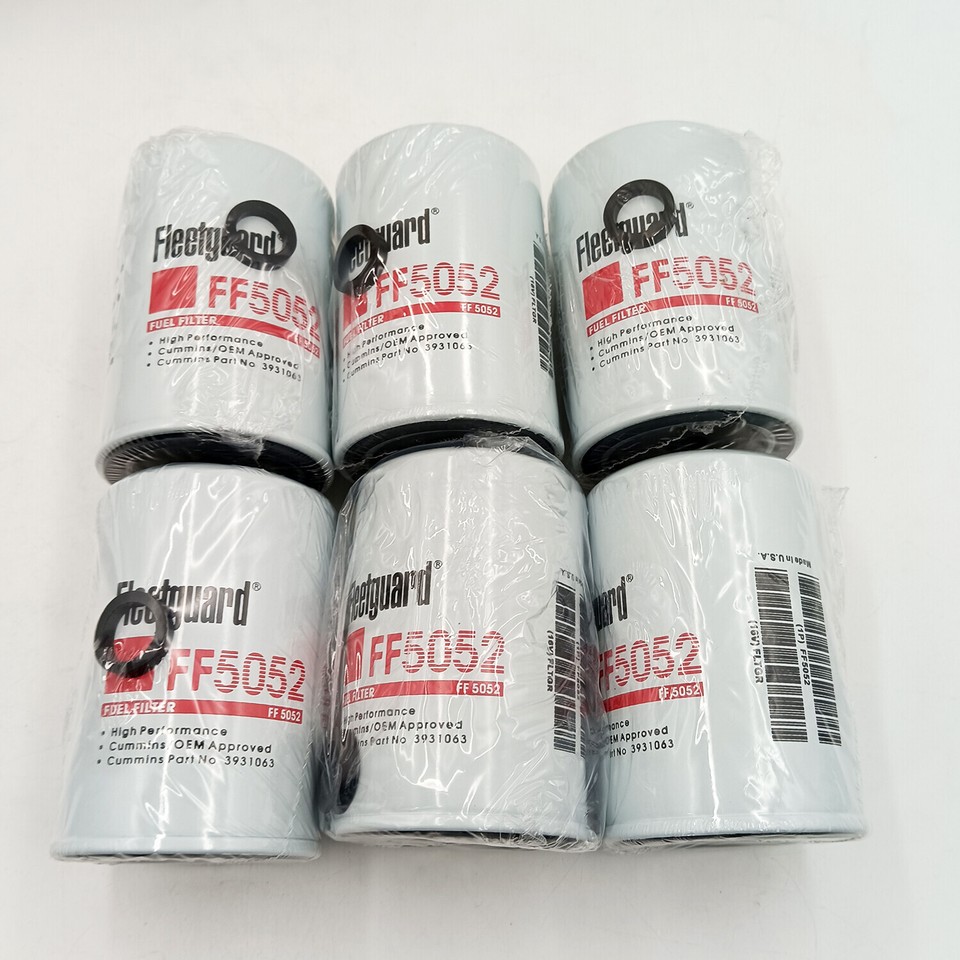 6PCS FF5052 Fuel Filter For Cummins Fleetguard FF42000 4990879 BF788 ...