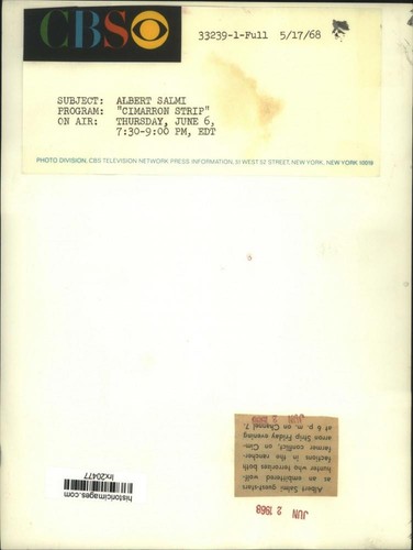 1968 Press Photo Albert Salmi in "Cimarron Strip" on CBS Television ...