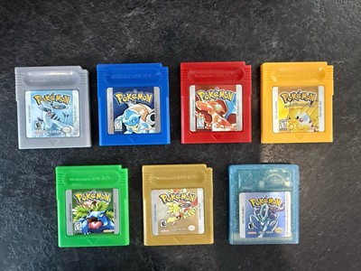 Pokemon Bundle GBC 7 Games - Red, Blue, Yellow, Green, Crystal, Silver ...