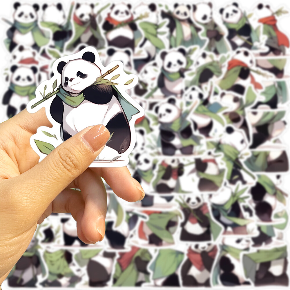54pcs Panda Warrior Stickers Gift Bomb Decal Waterproof Skateboard ...
