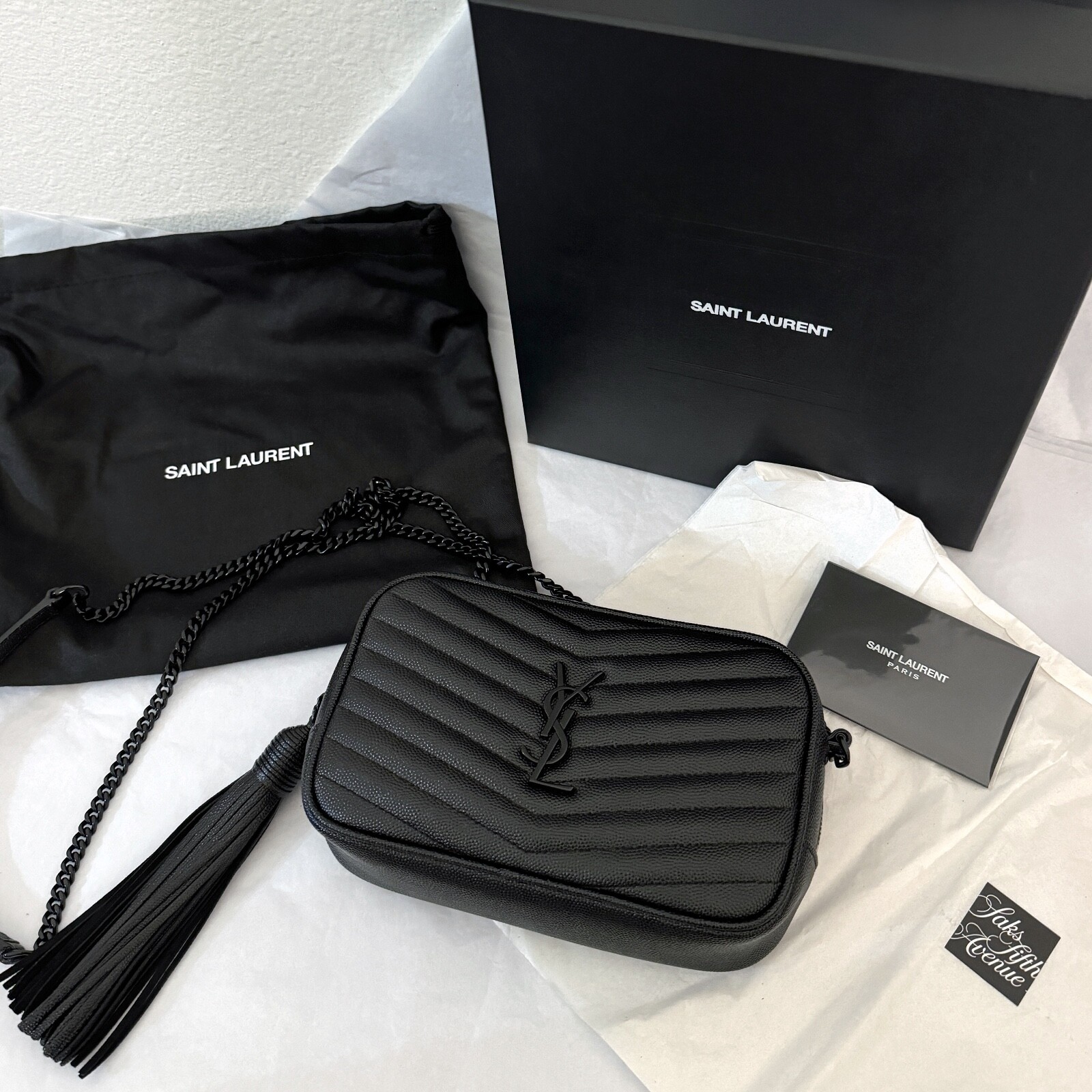 Saint Laurent YSL Mini Lou Crossbody Camera Bag Blac… - Gem