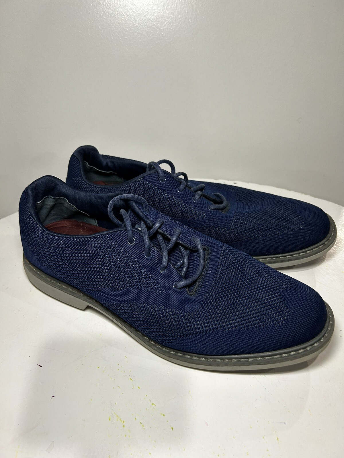 Mark Nason Hardee Dress Knit Oxford Wingtip Dress Shoes Navy Blue Men’s ...