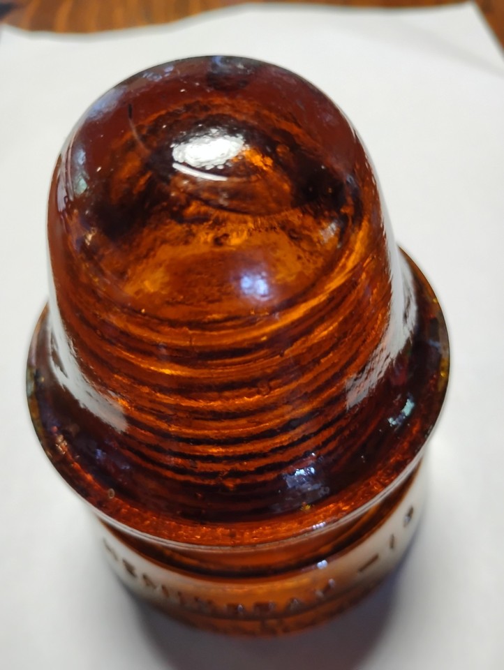 Hemingray 19 glass insulator. amber root beer . Made in USA | eBay